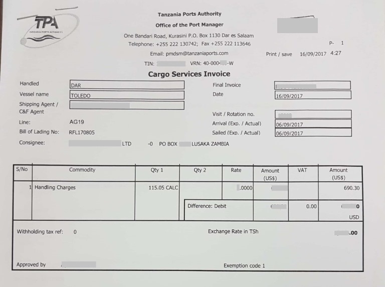 invoice tpa